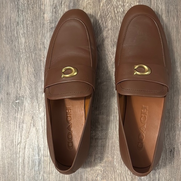 Coach | Shoes | Coach Brown Leather Slipon Loafers Classic Design ...